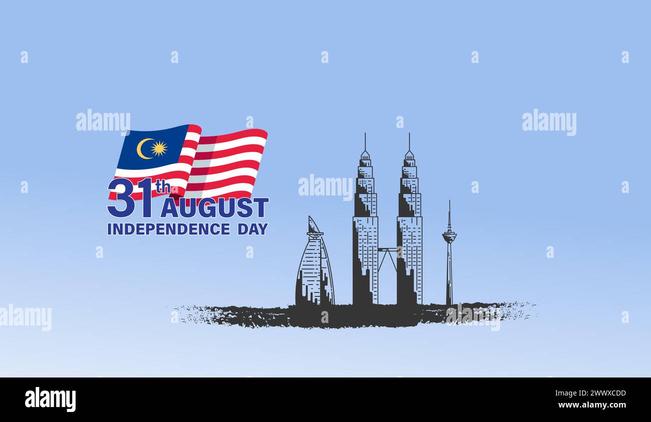 Happy 31st August Malaysia Independence Day Vector Illustration ...