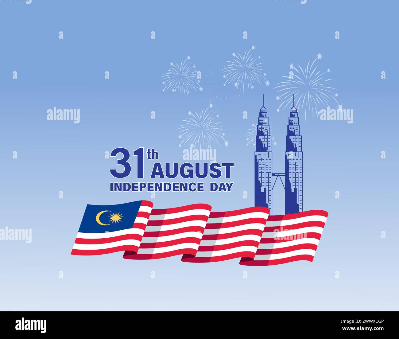 Happy 31st August Malaysia Independence Day Vector Illustration ...