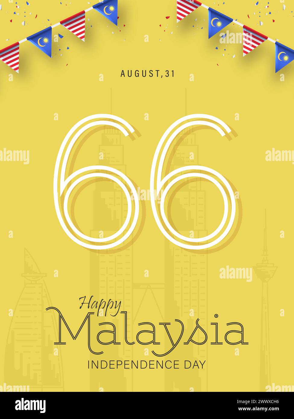 Happy 31st August Malaysia Independence Day Vector Illustration ...