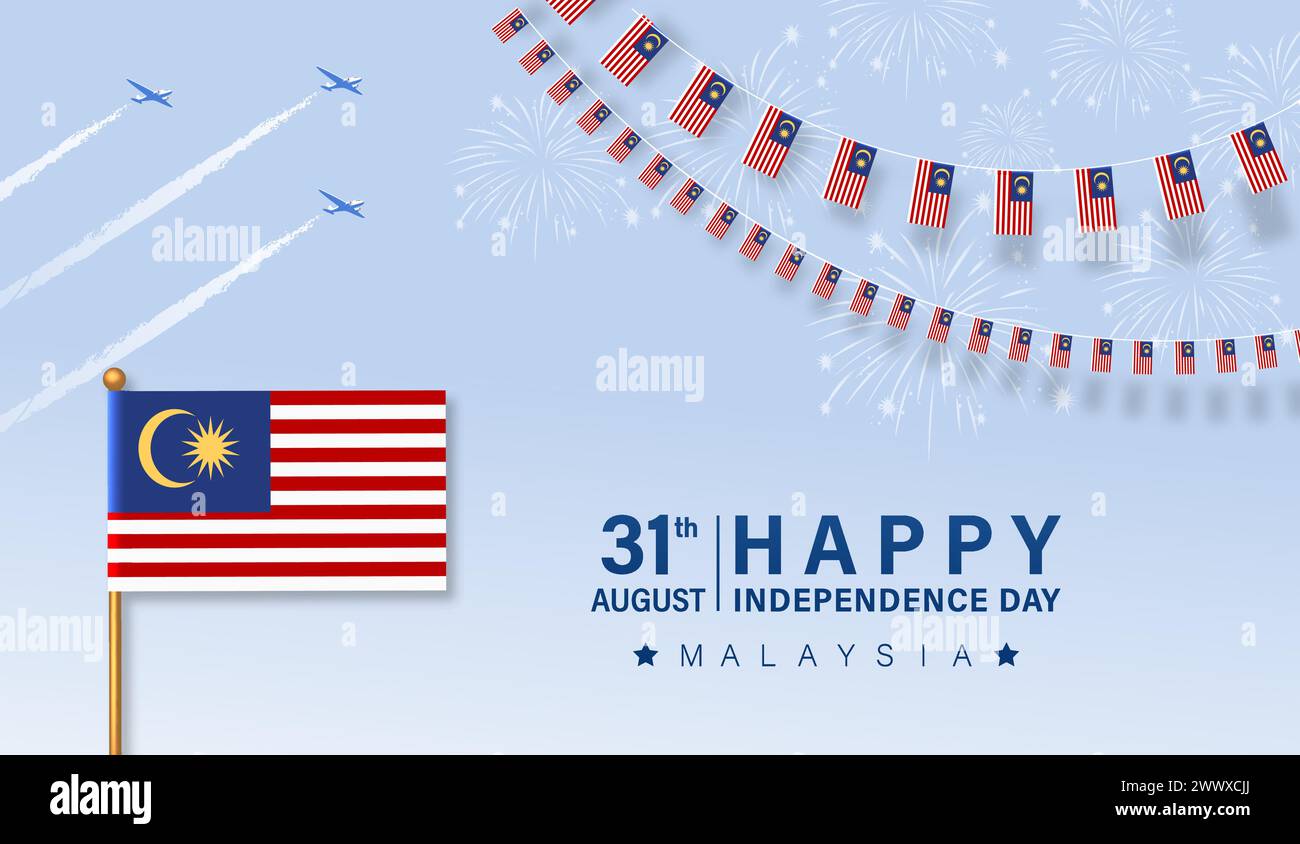 Happy 31st August Malaysia Independence Day Vector Illustration ...
