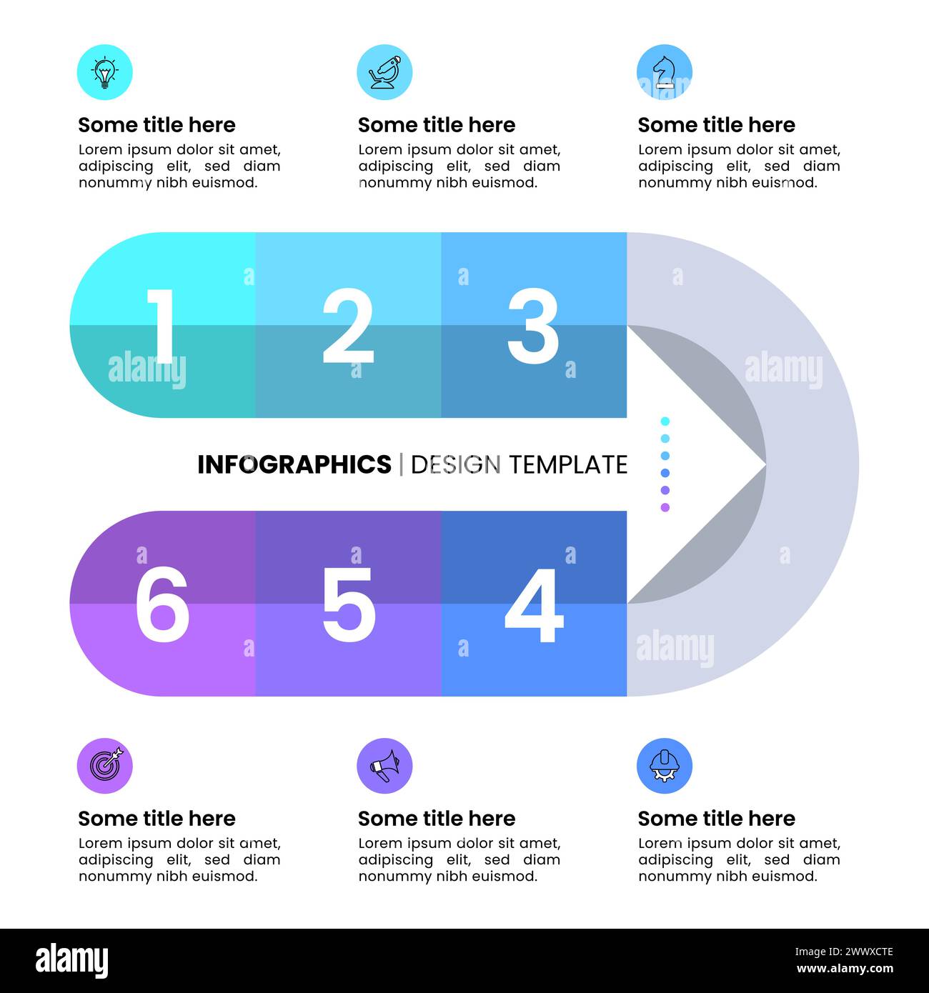 Infographic template with icons and 6 options or steps. Arrow. Can be ...