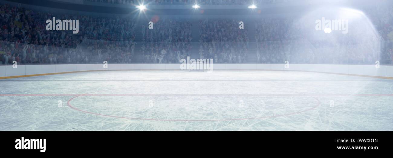 3D model of empty ice rink stadium arena for sportive competition ...