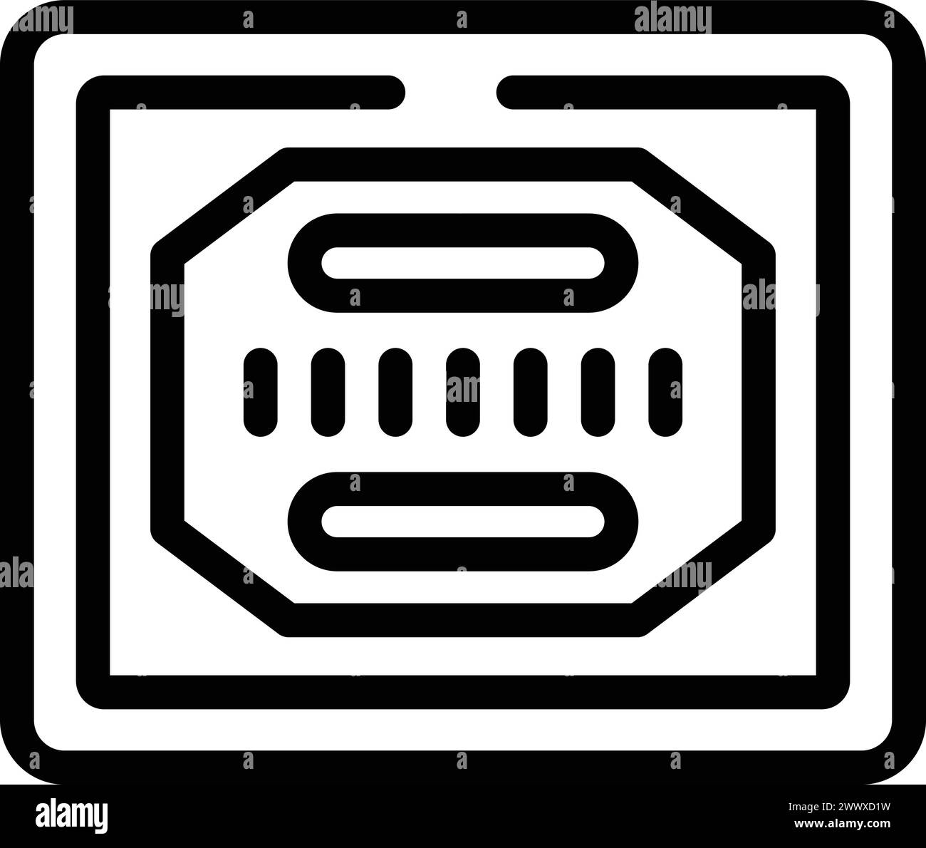 Entrance carpet icon outline vector. Front door mat. Welcome home floor ...