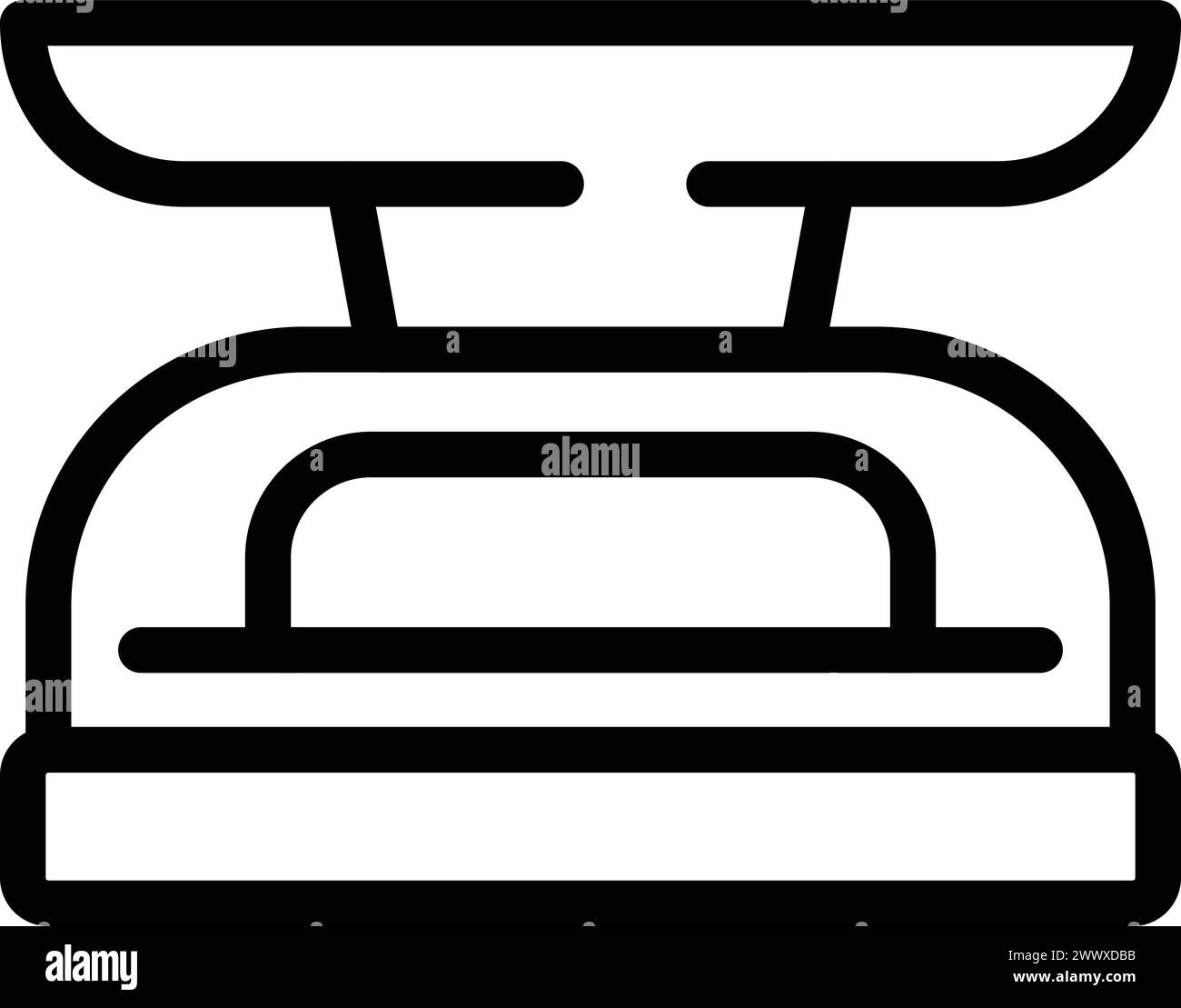 Cooking scale icon outline vector. Domestic kitchen tool. Food weight ...