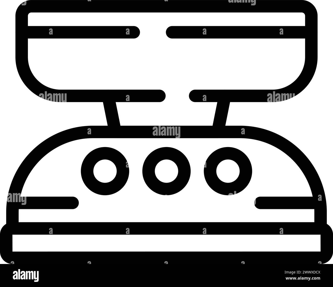 Kitchen weighing scale icon outline vector. Measurement appliance ...