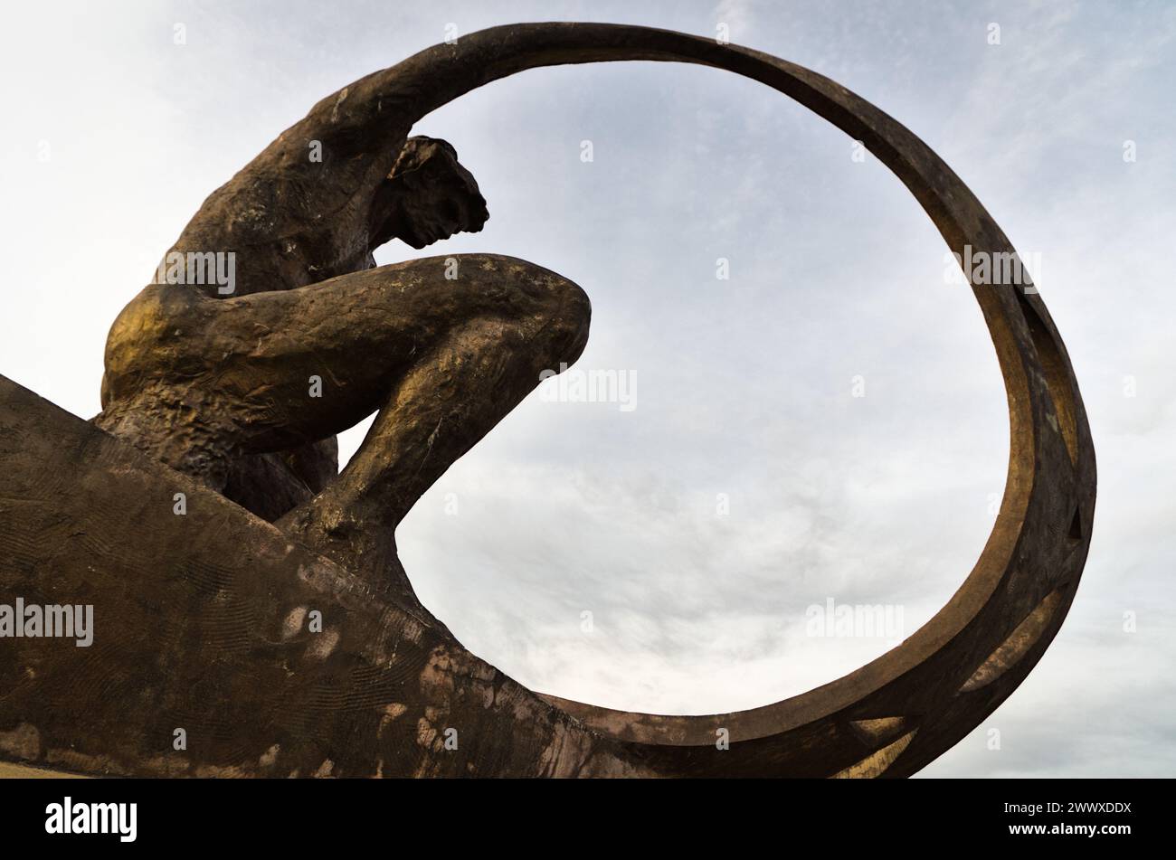 Fisherman roundabout statue in Albufeira, Algarve, Portugal Stock Photo ...