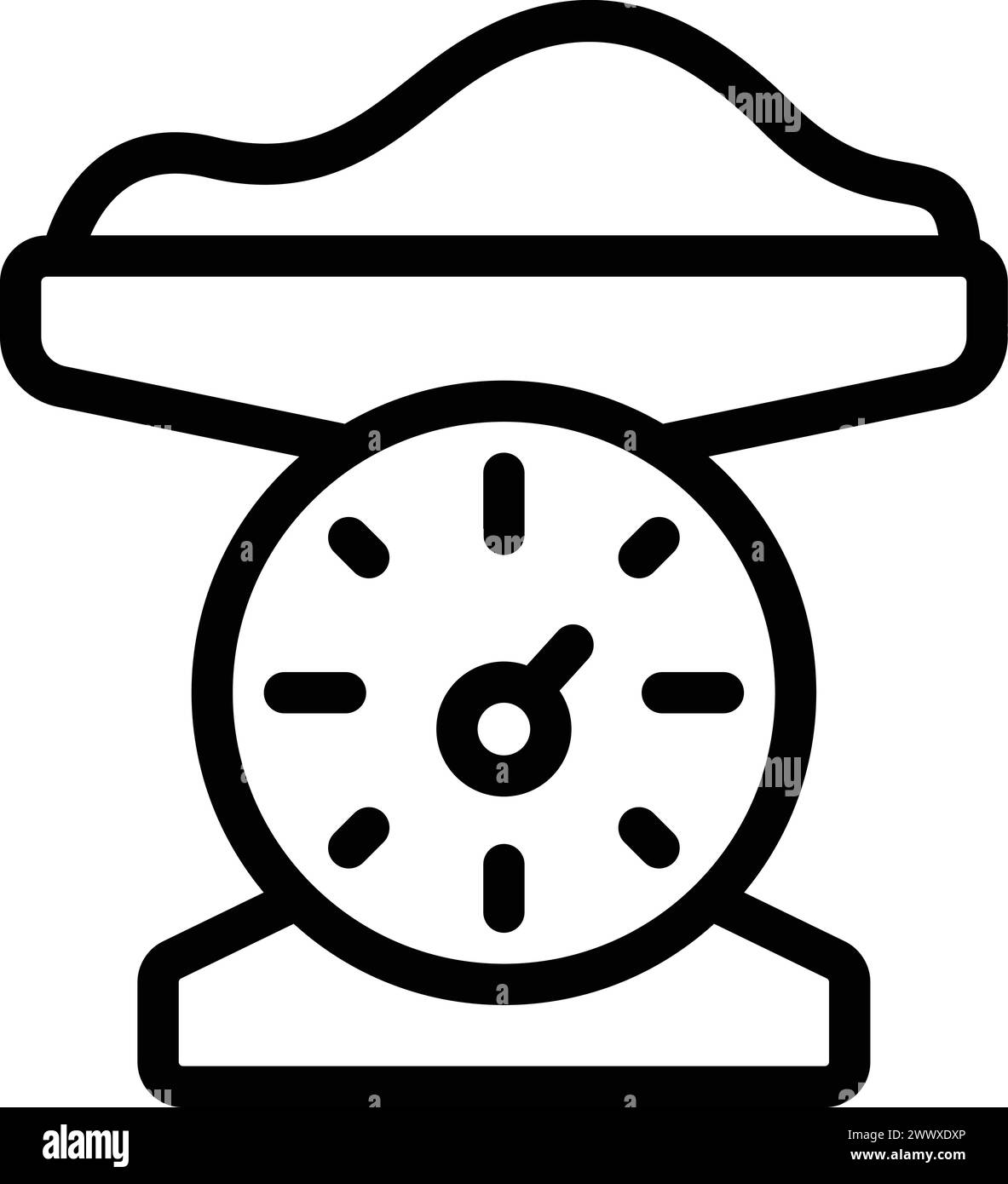 Kitchen weight measuring device icon outline vector. Food tare measure ...