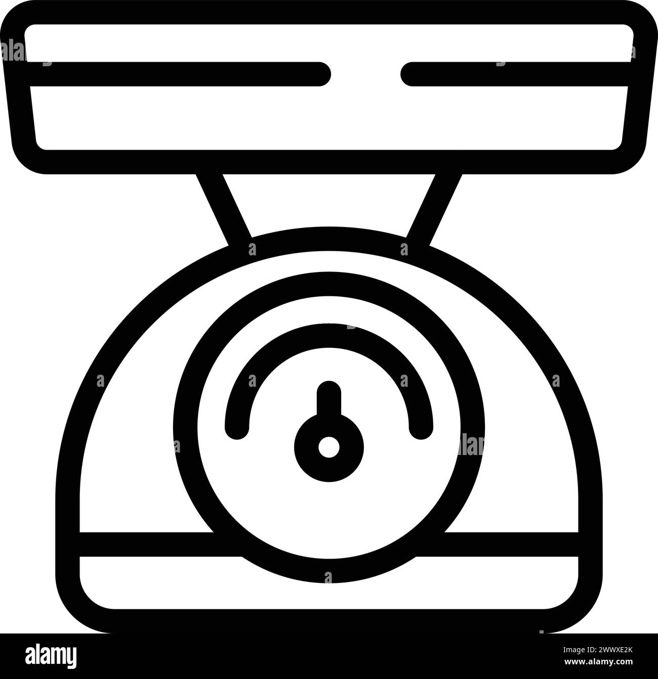 Stainless steel scale icon outline vector. Food grams measurement ...