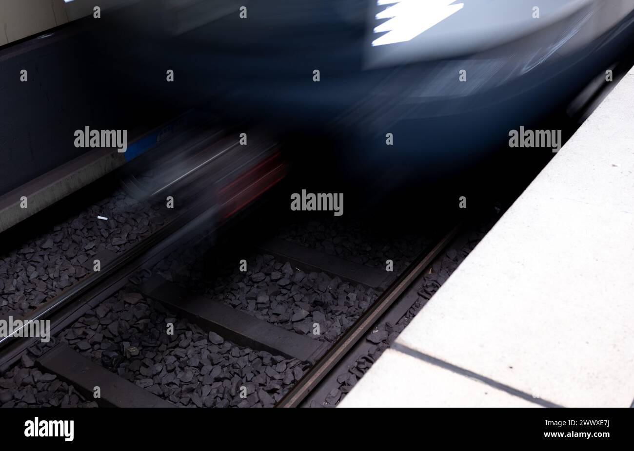 Munich, Germany. 26th Mar, 2024. A subway train enters a subway station ...