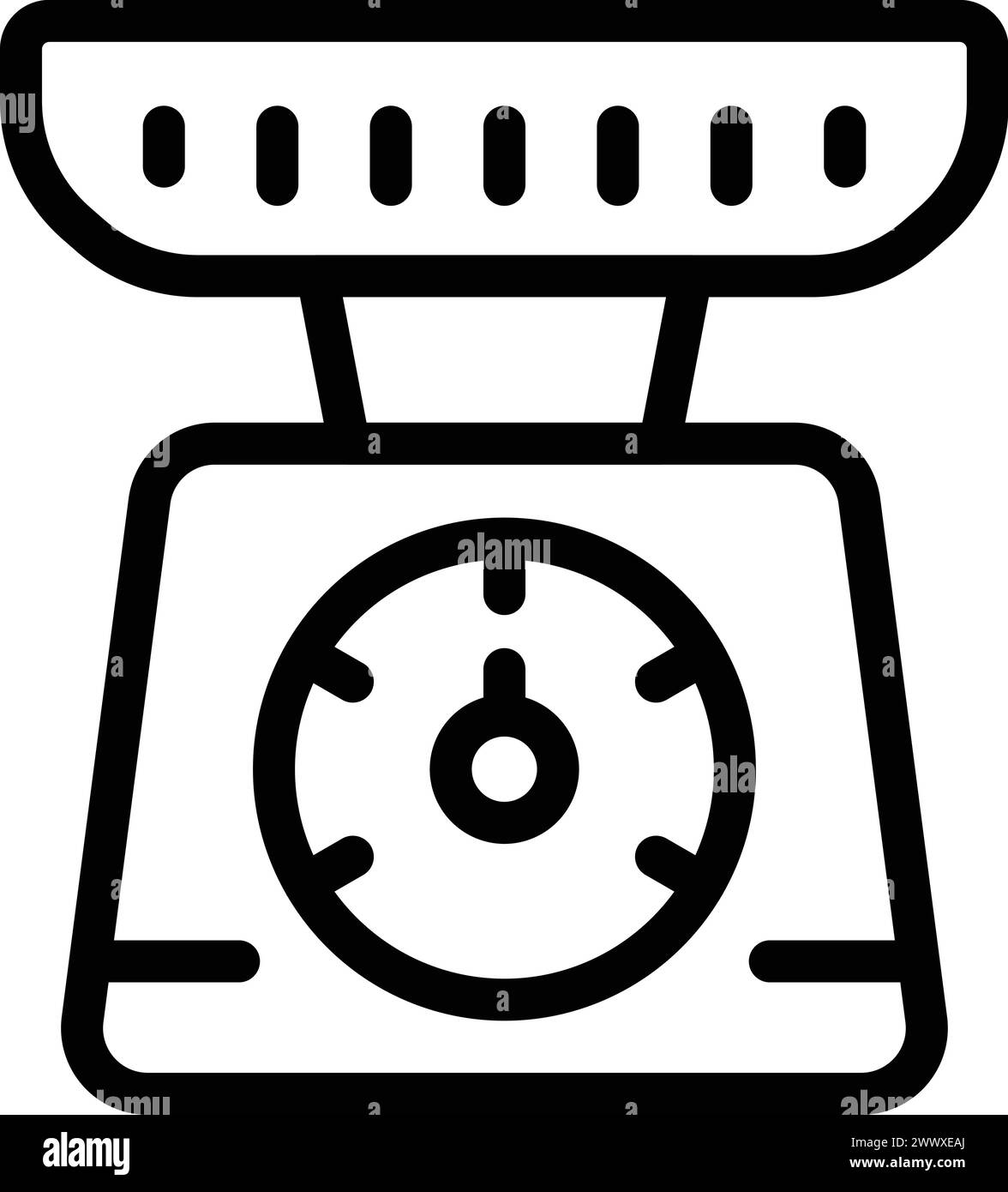 Professional kitchen scale icon outline vector. Food mass appliance ...