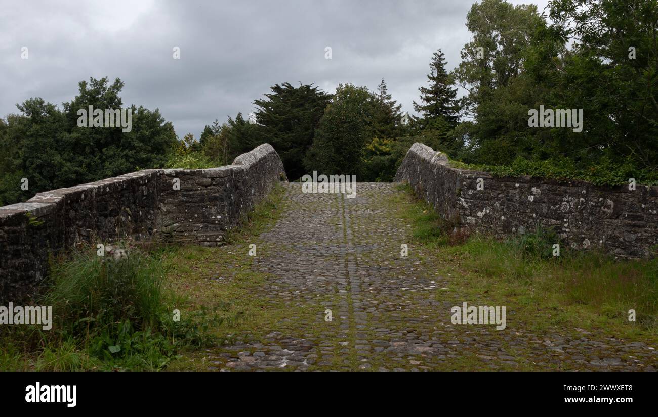 The old Brig o' Doon or Old Bridge of Doon, a 15th Century late ...