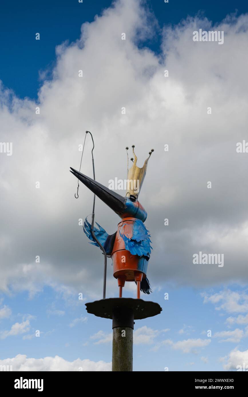 The Ribble King by Matthew Roby, Kingfisher sculpture at Ribble Valley ...