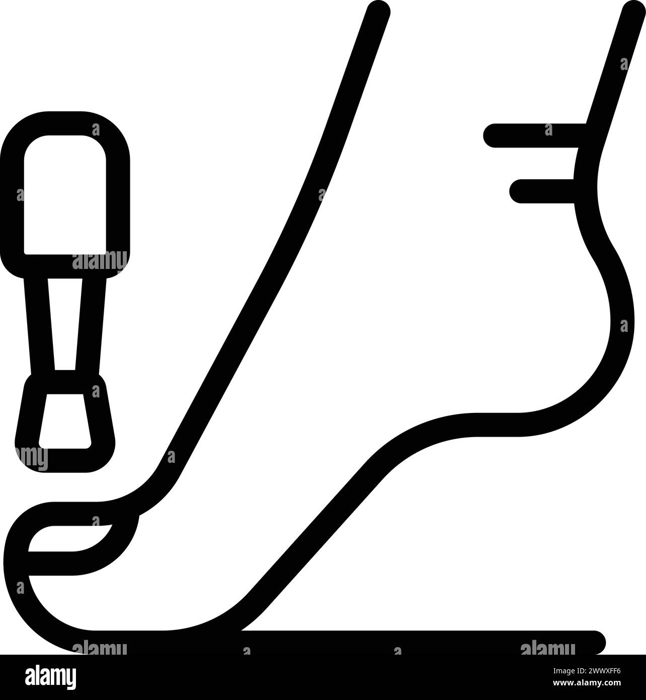 Toenail painting icon outline vector. Toes grooming. Pedicure beauty ...