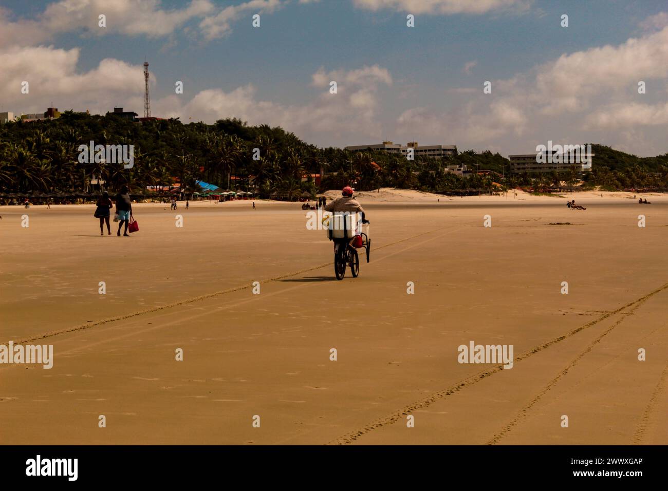 A sunny day on Calhau beach, São Luis island, state of Maranhão ...
