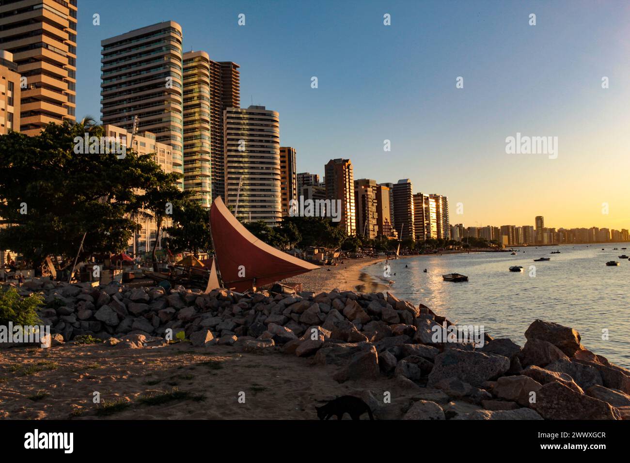 Buildings on the edge of Iracema beach, Fortaleza, Ceará, northeastern ...