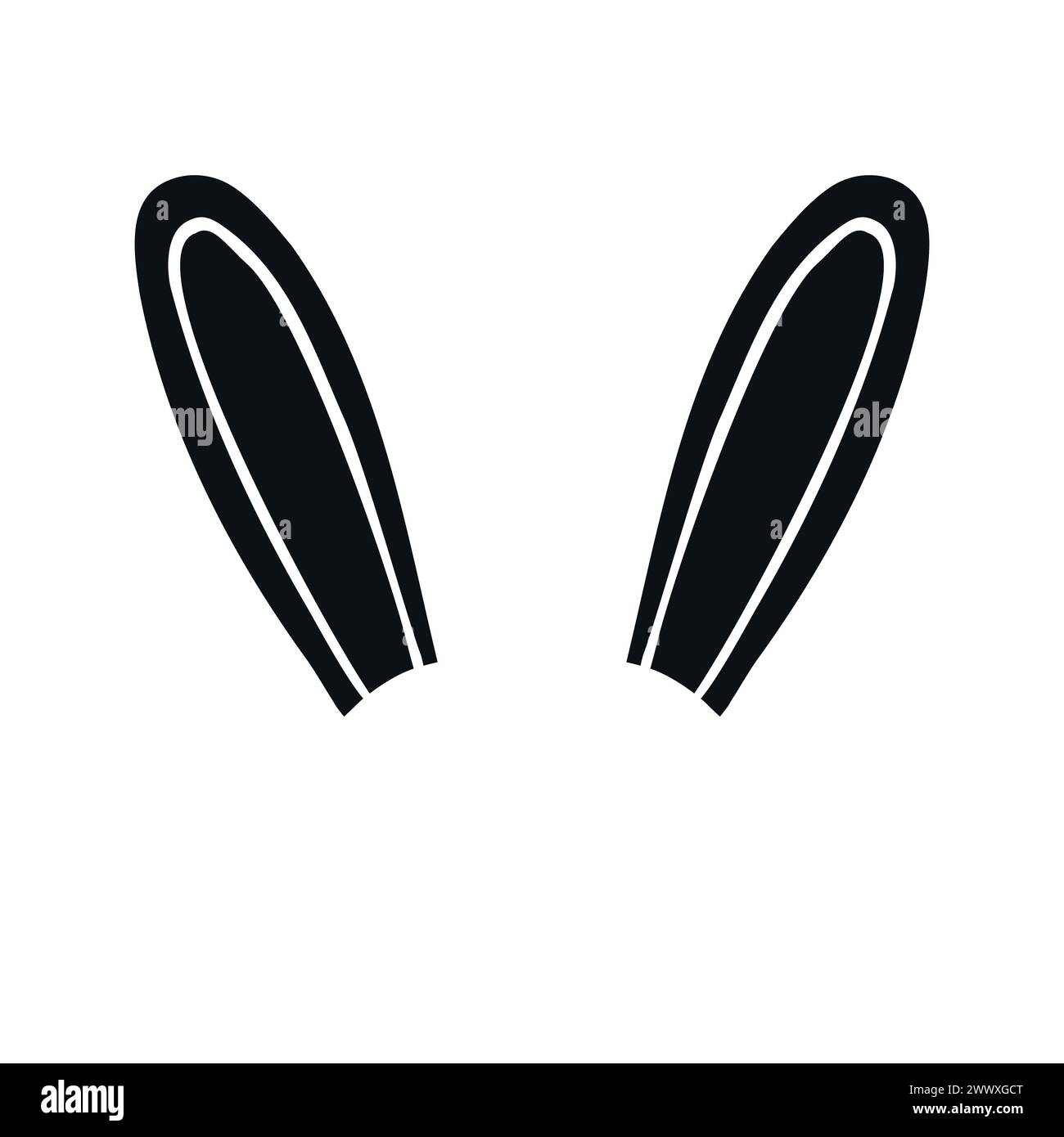 Vector hand drawn doodle sketch rabbit bunny ears isolated on white ...