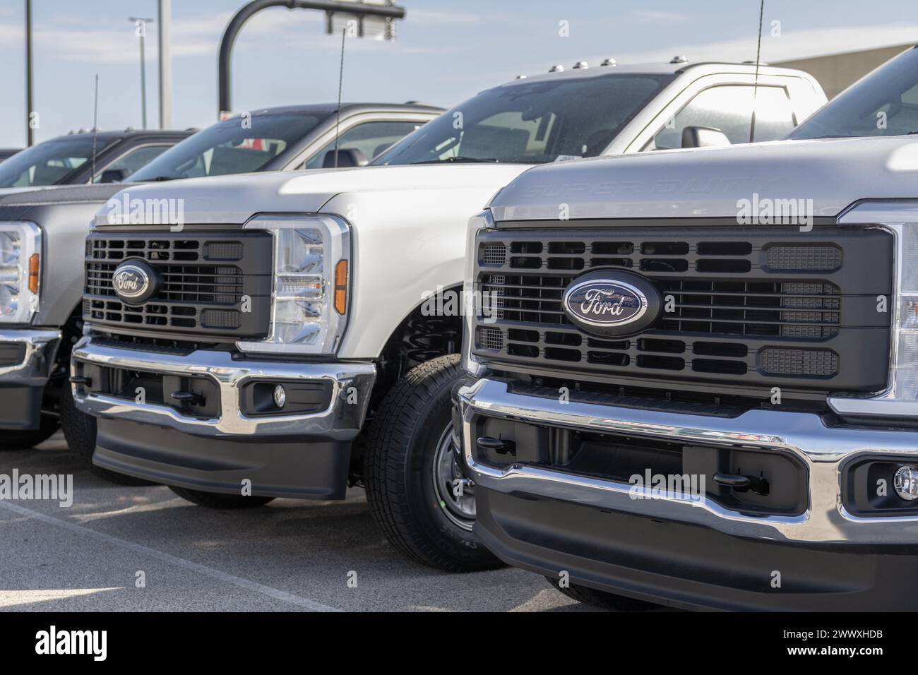 Indianapolis - March 24, 2024: Ford F-150 display at a dealership. The ...