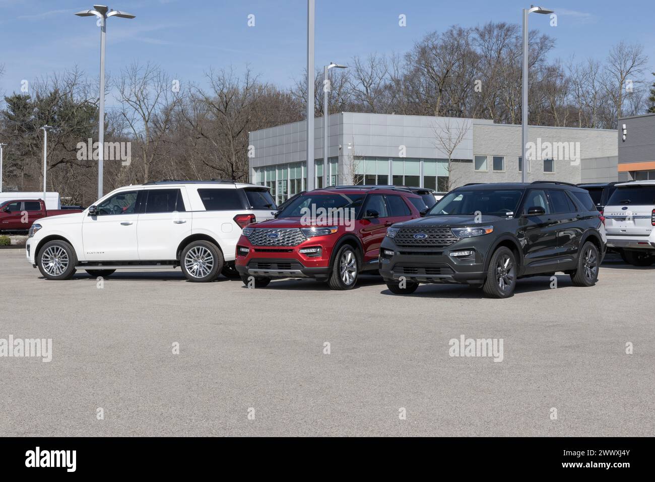 Indianapolis - March 24, 2024: Ford Explorer and Expedition display at ...