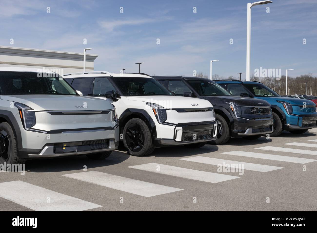 Indianapolis - March 24, 2024: Kia EV9 EV Electric Vehicle display at a ...