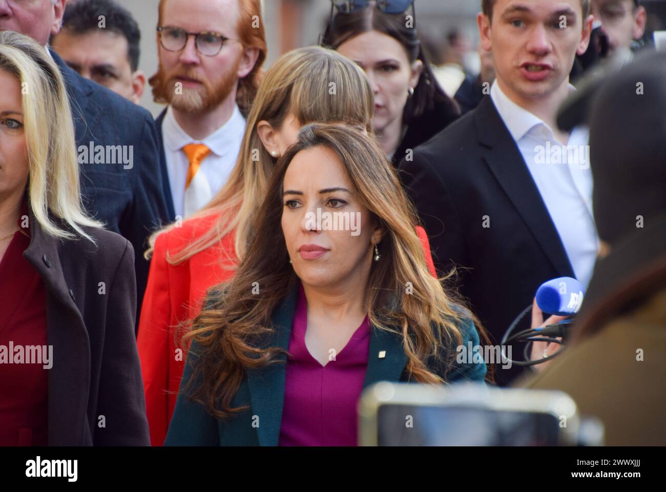 London, UK. 26th Mar, 2024. Stella Assange (c) arrives at the High ...