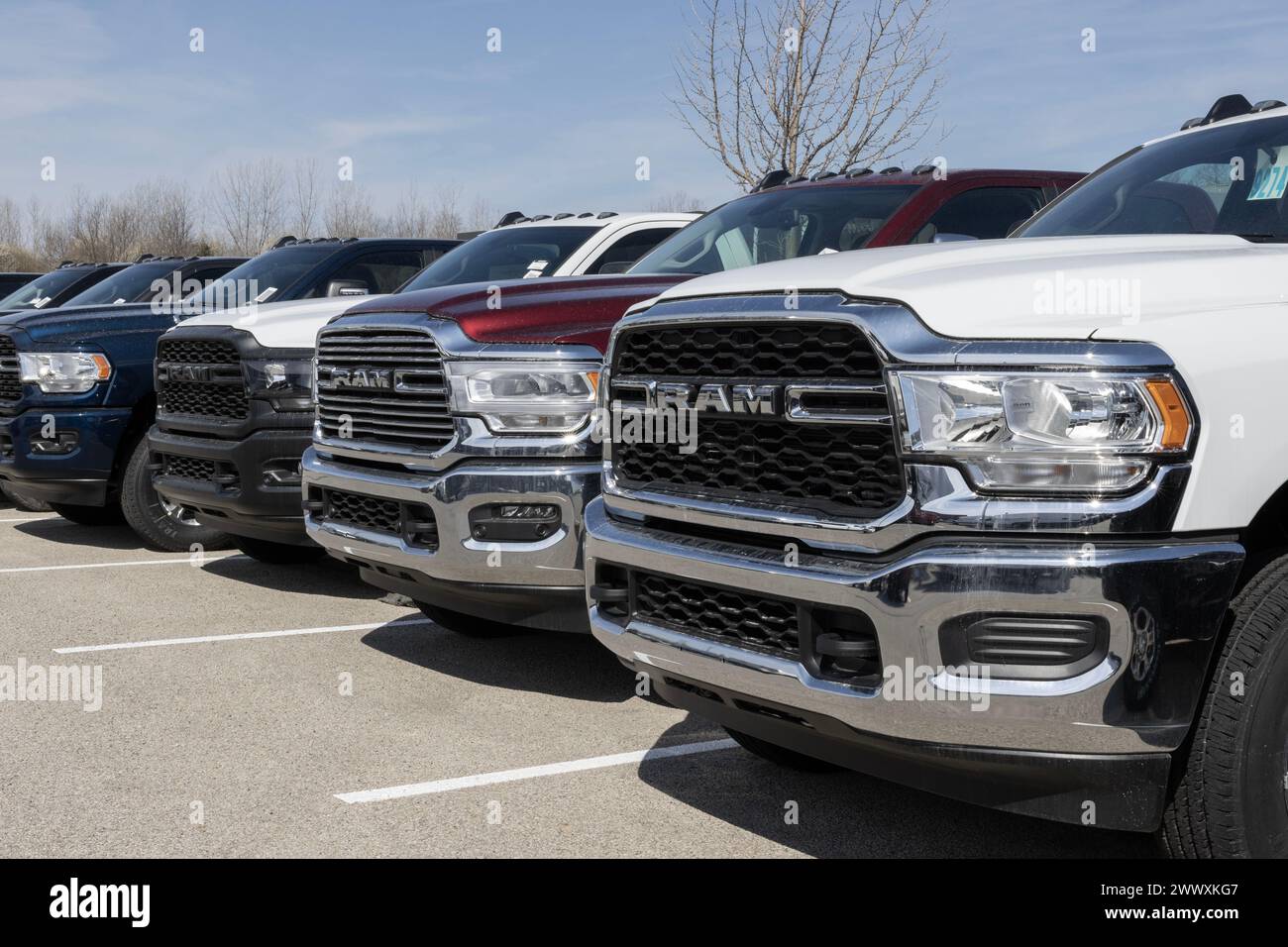 Indianapolis - March 24, 2024: Ram 2500 and 3500 pickup truck display ...
