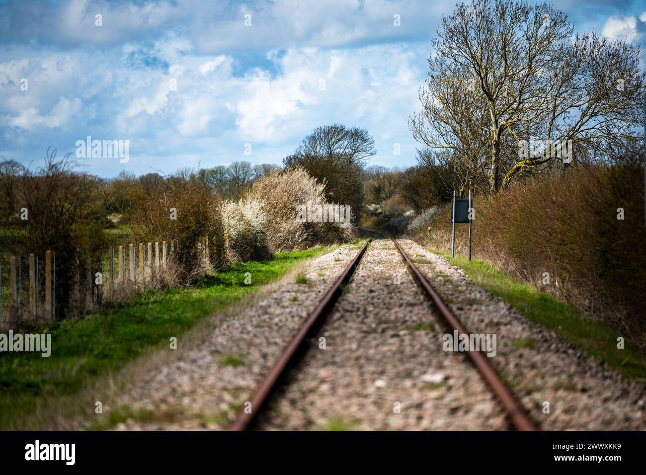 Railway branch line from Saxmundham to Leiston serving the Sizewell ...