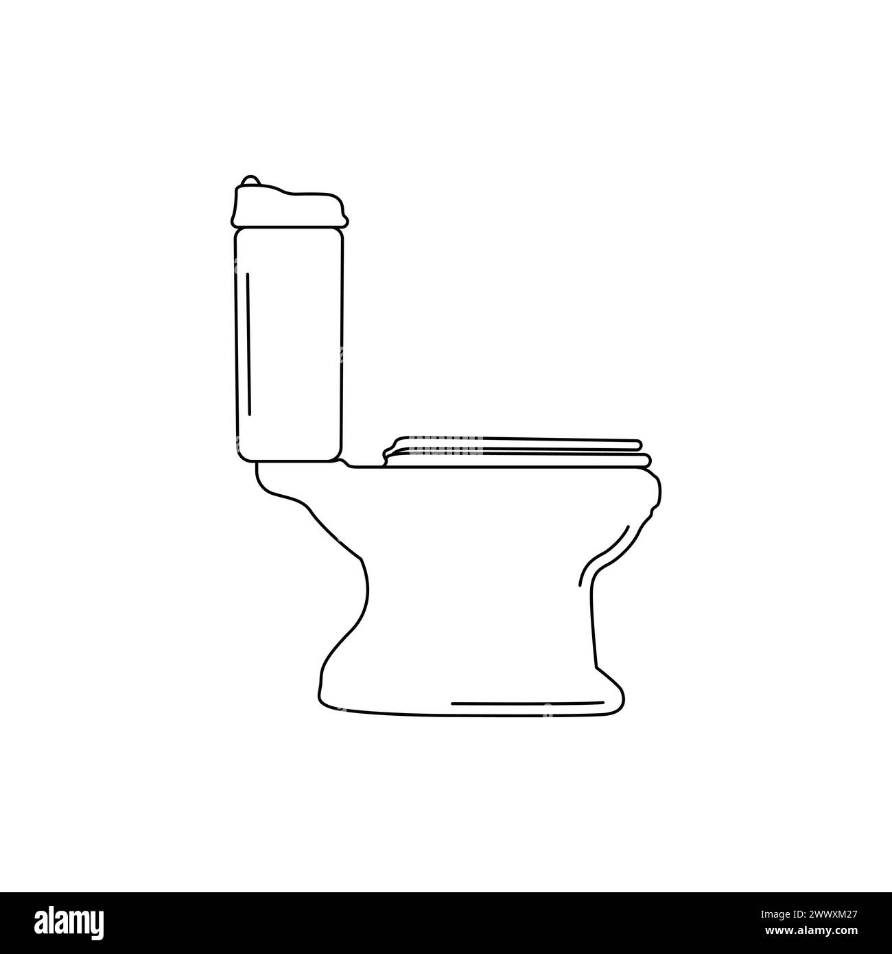 Toilet logo outline. Simple stylish linear toilet. Furniture for the ...