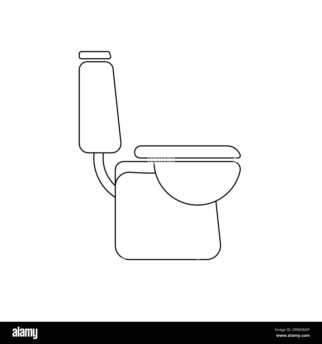 Toilet logo outline. Simple stylish linear toilet. Furniture for the ...