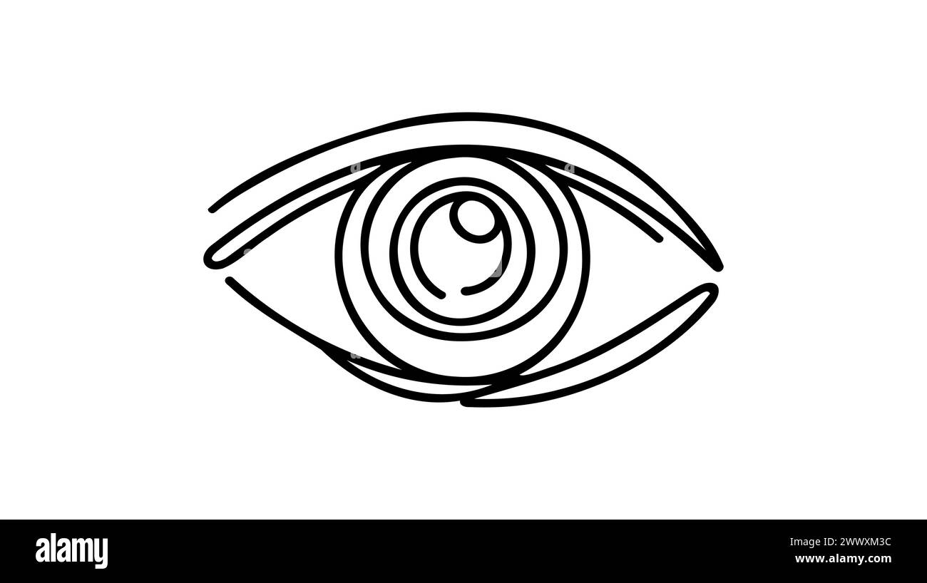 Vector illustration of human eye. Modern one line art. Can be use as ...