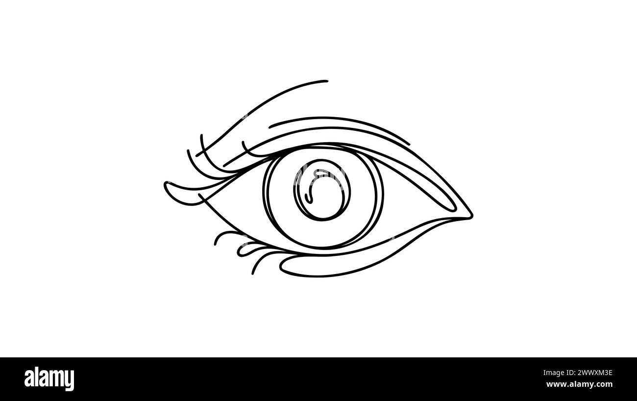 Vector illustration of human eye. Modern one line art. Can be use as ...