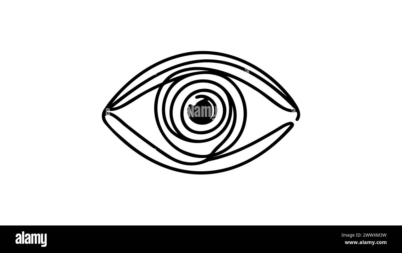 Vector illustration of human eye. Modern one line art. Can be use as ...