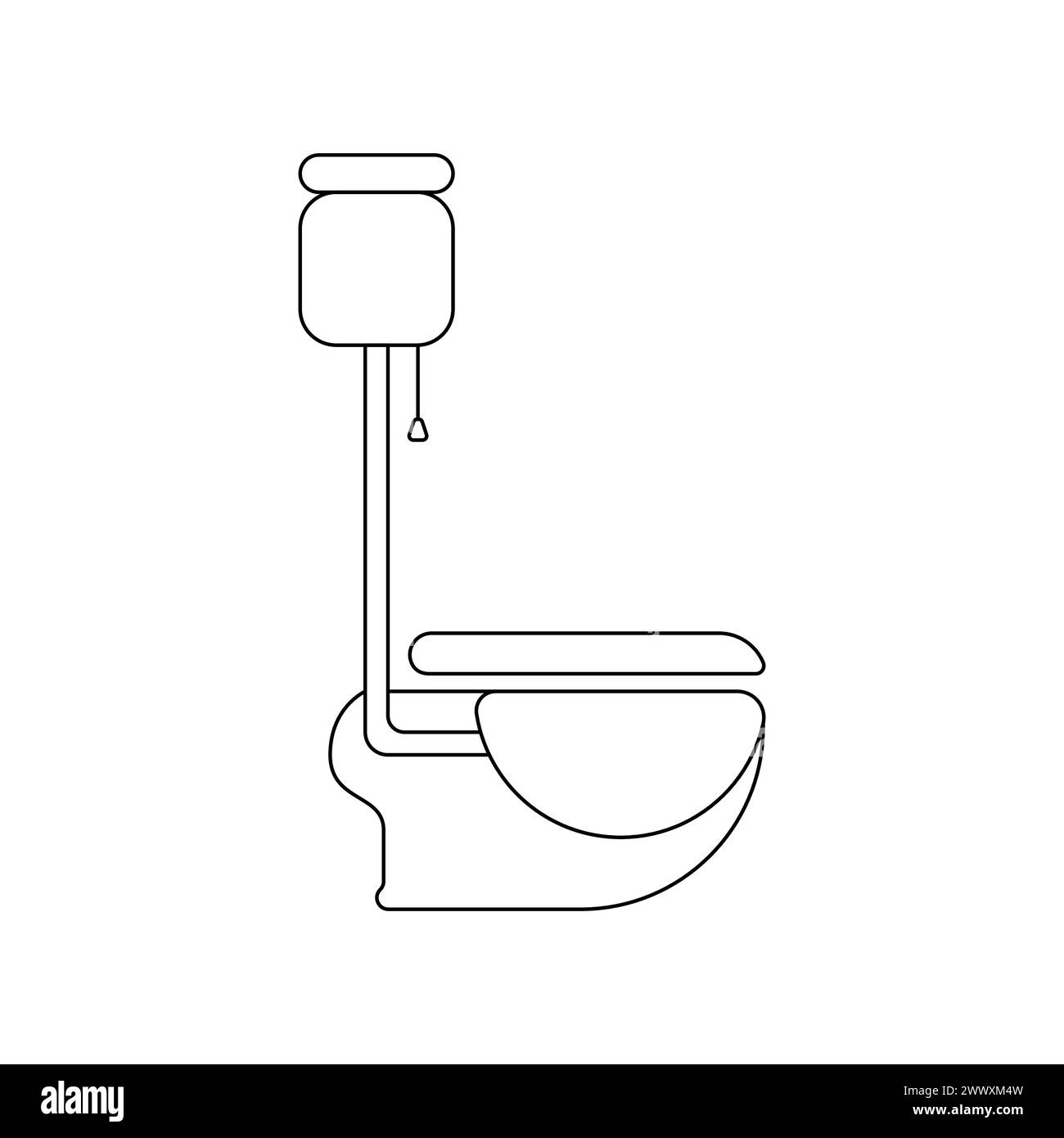 Toilet logo outline. Simple stylish linear toilet. Furniture for the ...