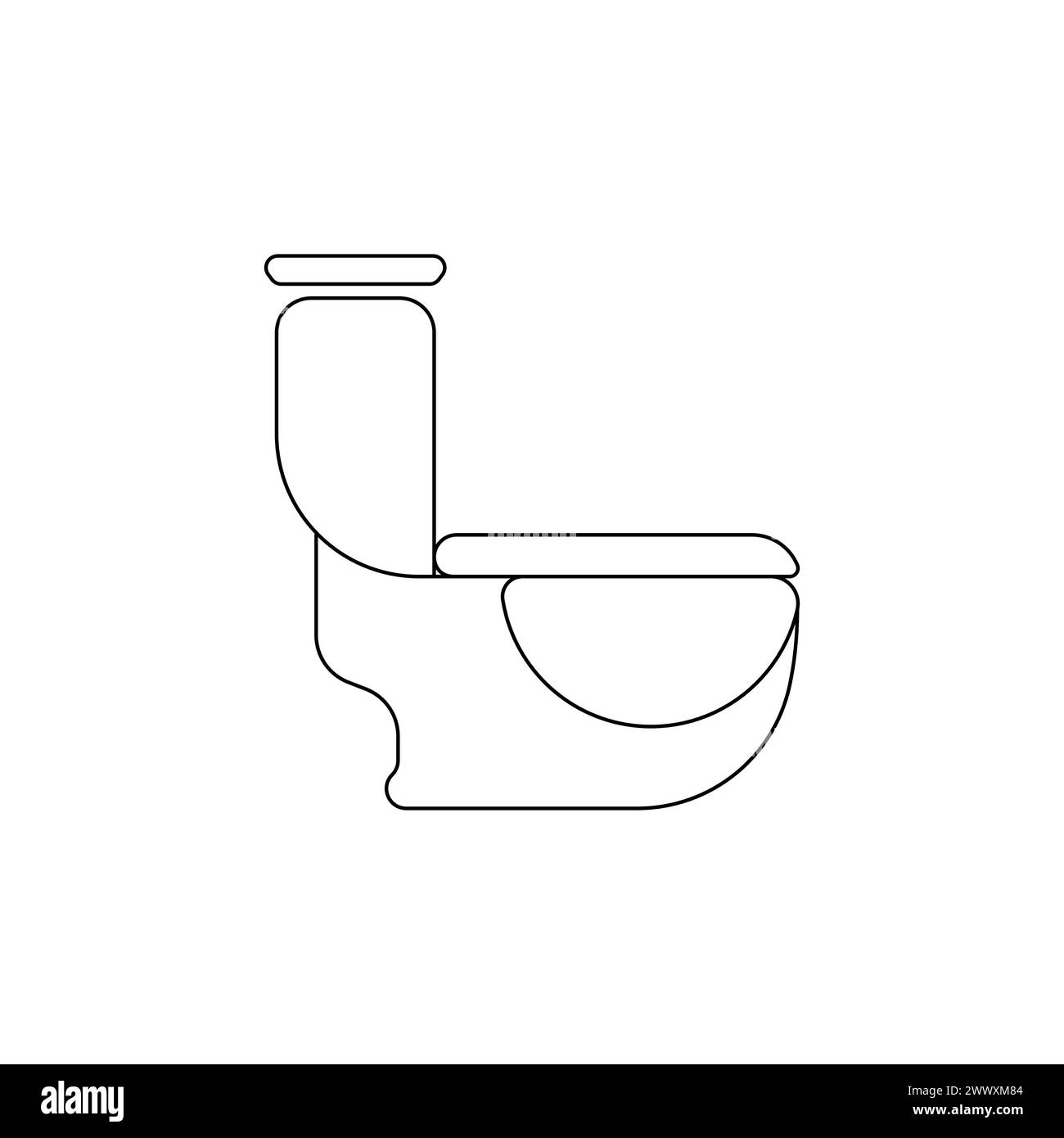 Toilet logo outline. Simple stylish linear toilet. Furniture for the ...