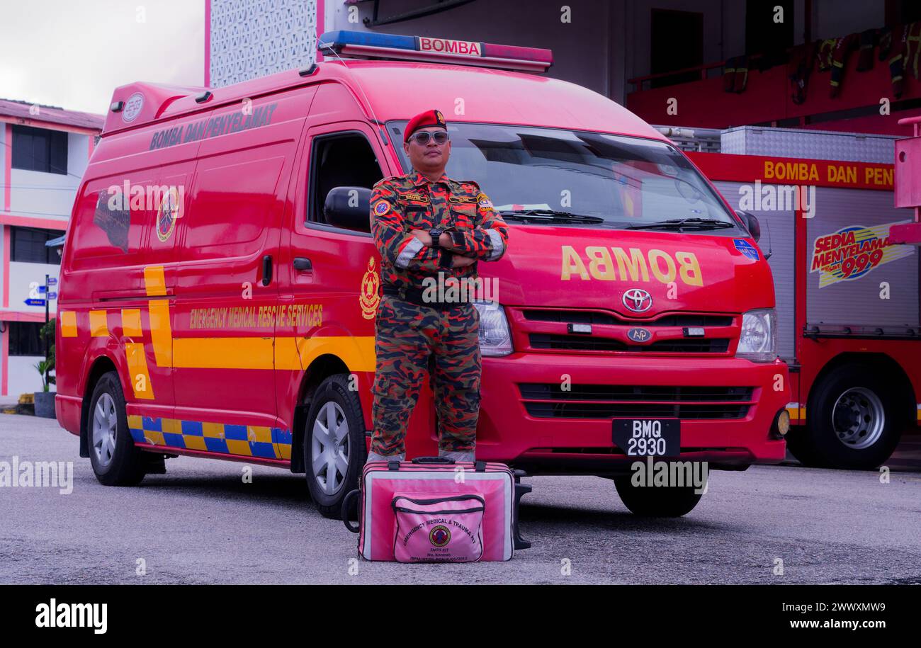 Malaysian Firefighter EMRS Stock Photo - Alamy