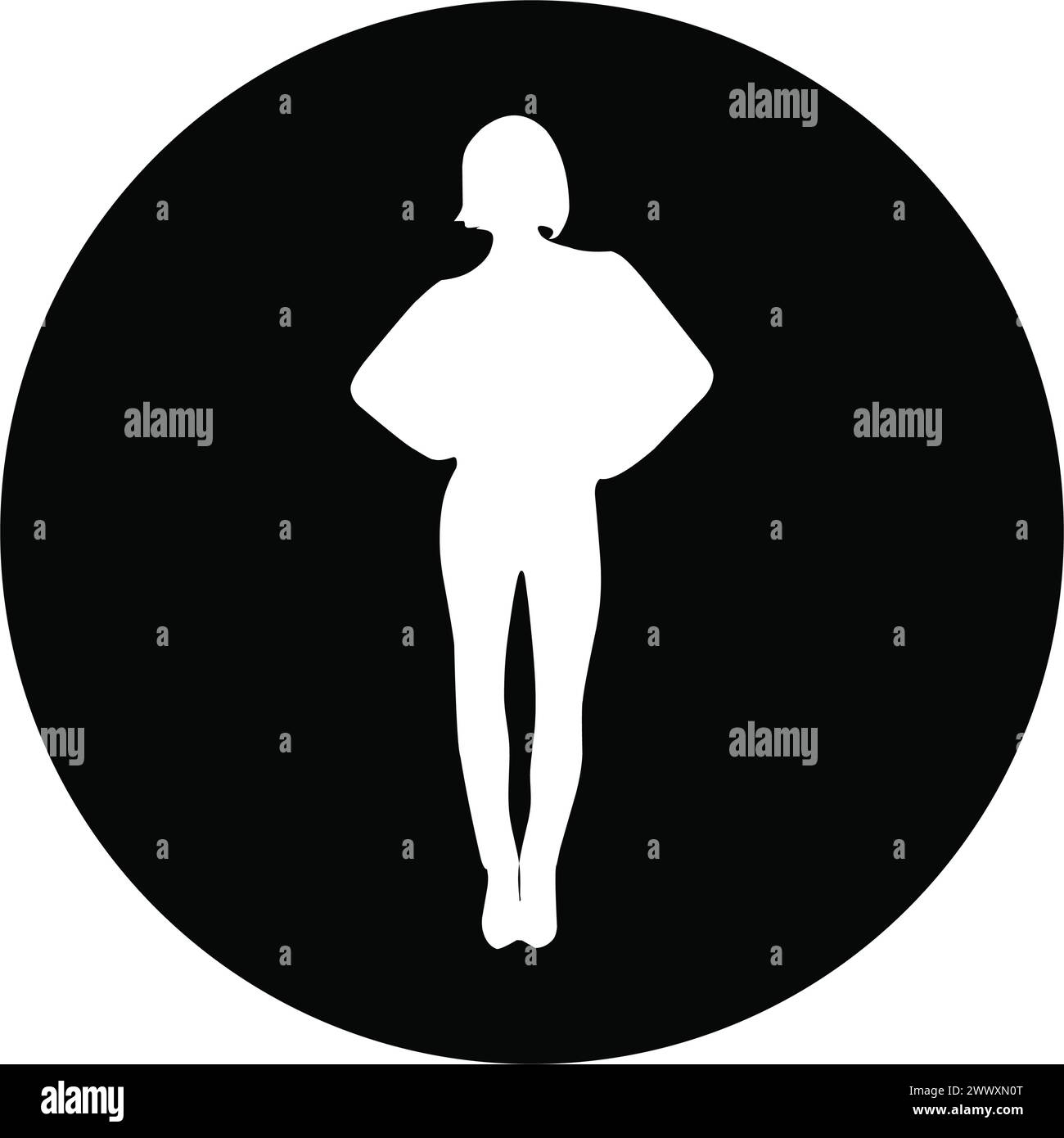Silhouette of female model, Fashion mannequin, Vector illustration ...