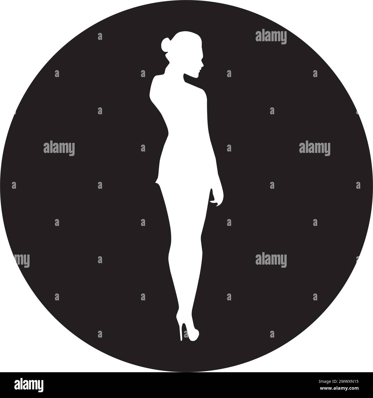 Silhouette of female model, Fashion mannequin, Vector illustration ...
