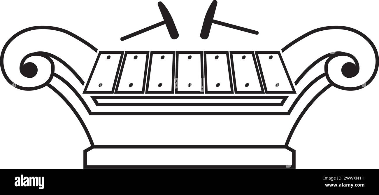 vector icon of Gamelan, traditional Indonesian musical instrument ...