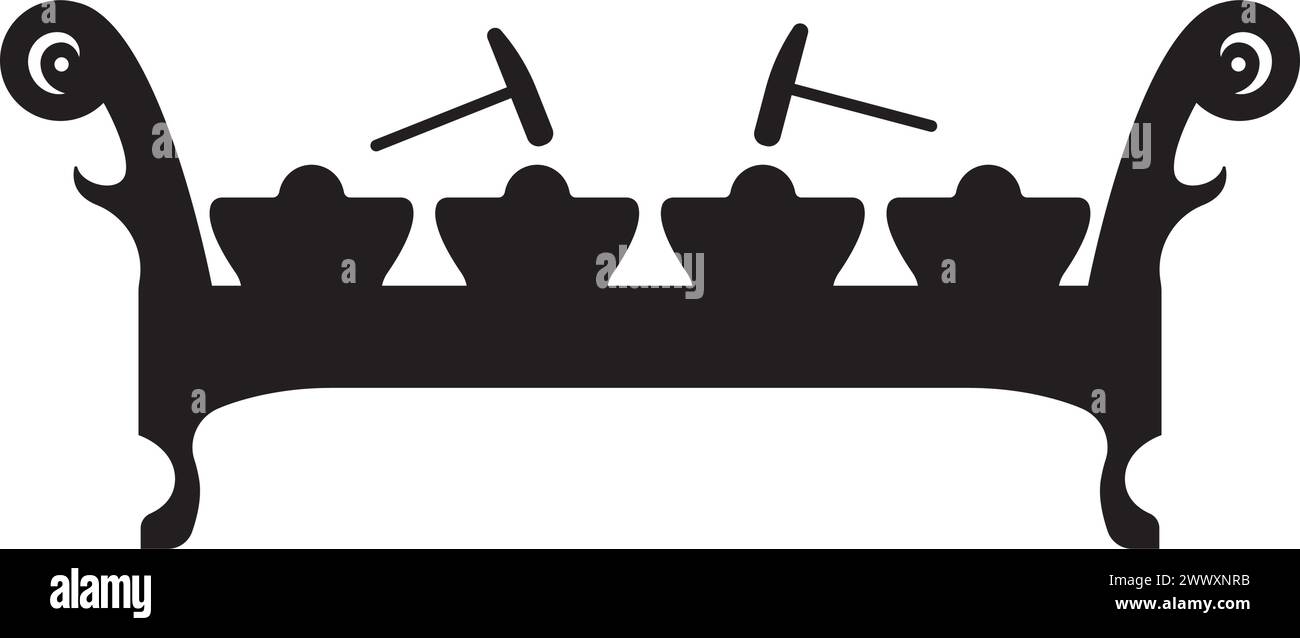vector icon of Gamelan, traditional Indonesian musical instrument ...