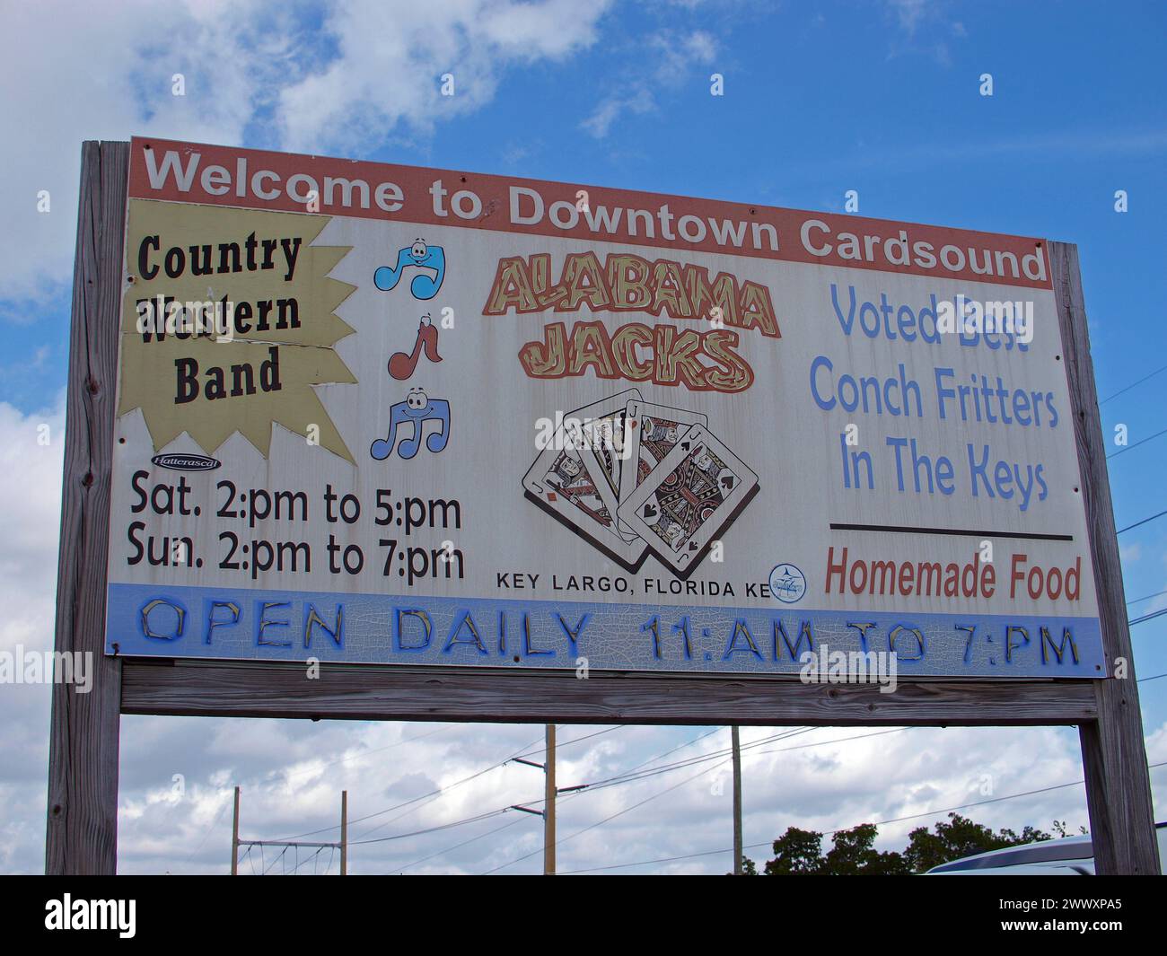 Key Largo, Florida, United States - April 6, 2012: Big sign of the ...