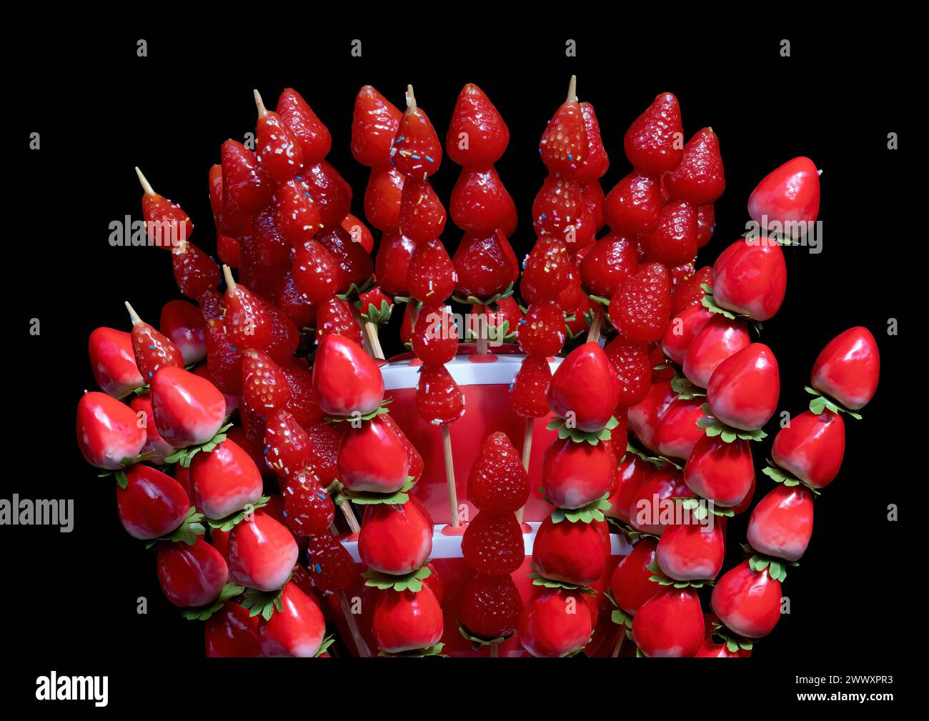 Colorful Red Japanese Candied Strawberry Sticks Kyoto Japan ...