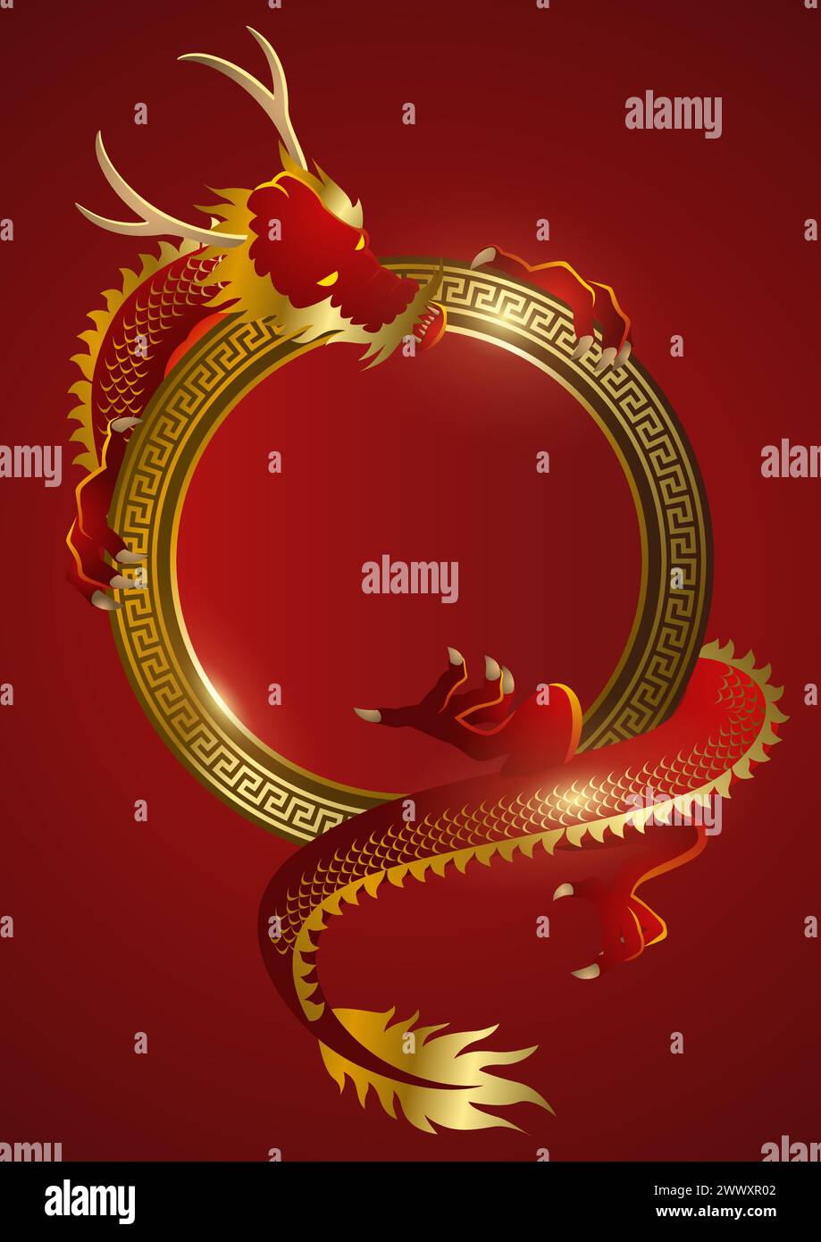 Golden dragon pattern Stock Vector Images - Alamy