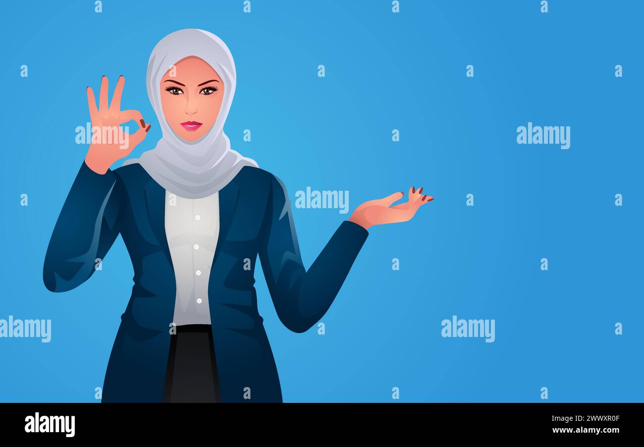 Businesswoman in hijab standing Stock Vector Images - Alamy