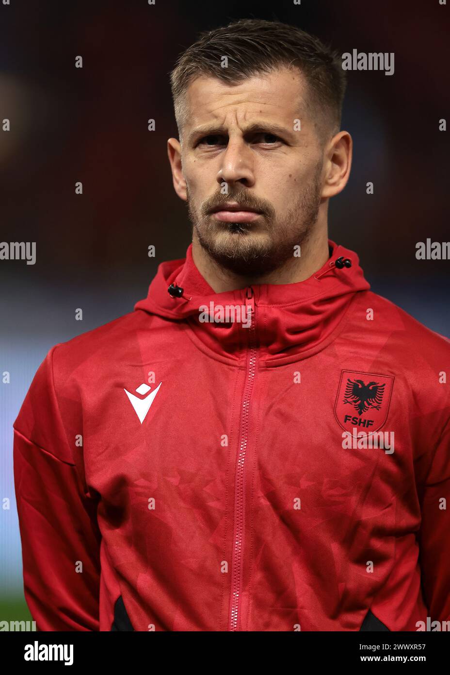 Parma, Italy, 22nd March 2024. Ylber Ramadani of Albania looks on ...