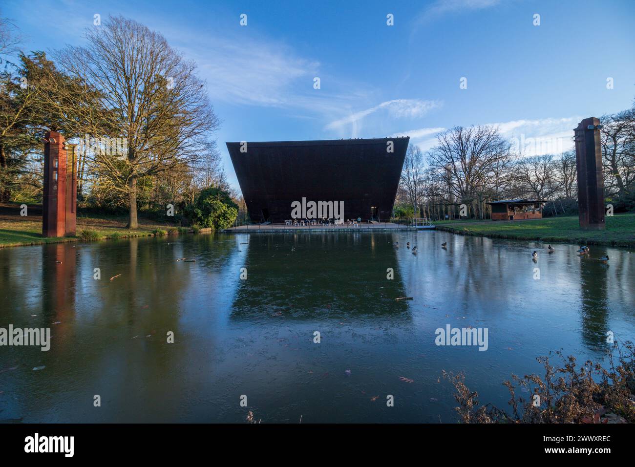 Crystal Palace Park Concert Platform (Crystal Palace Bowl) with lake in ...