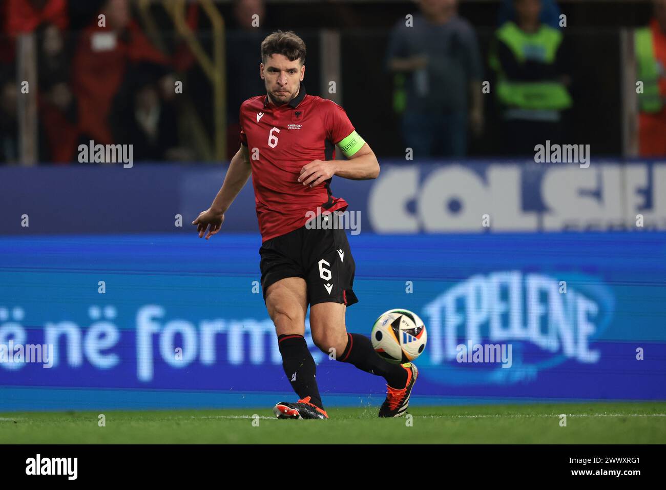 Parma, Italy. 22nd Mar, 2024. Berat Djimsiti of Albania during the ...