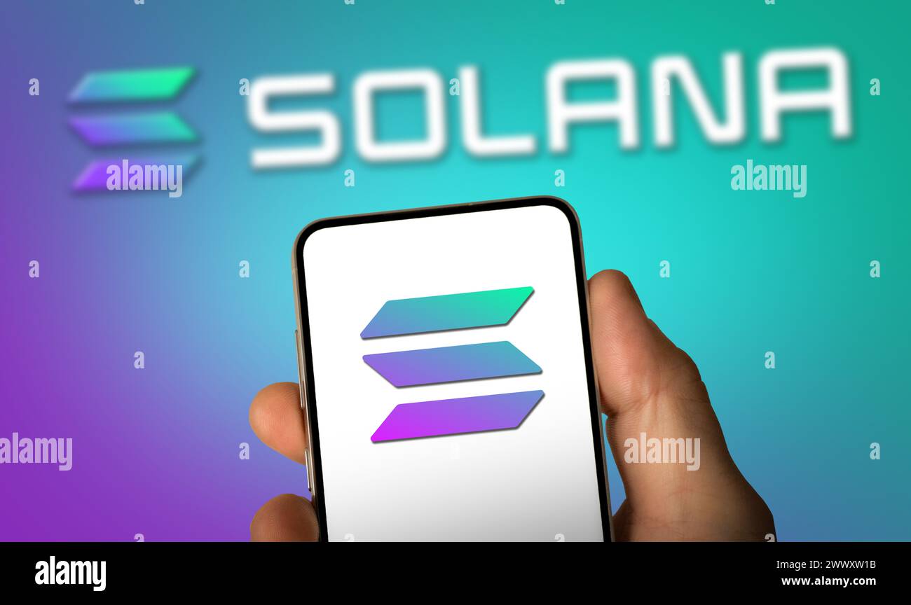 Solana blockchain platform cryptocurrency Stock Photo - Alamy