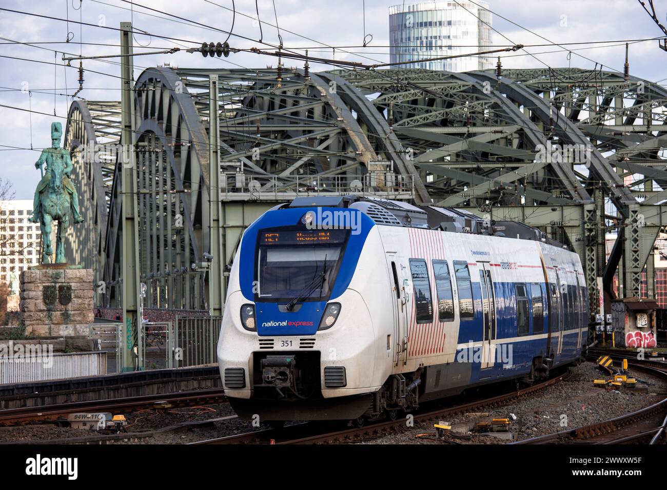 National Express regional train coming from Hohenzollern bridge in the ...