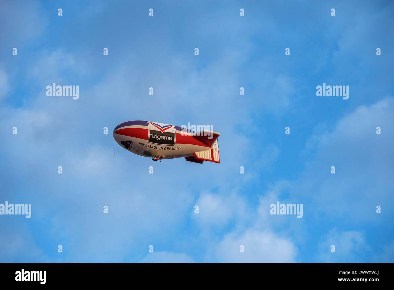 the Trigema thermal airship over Cologne, Germany. das Trigema ...