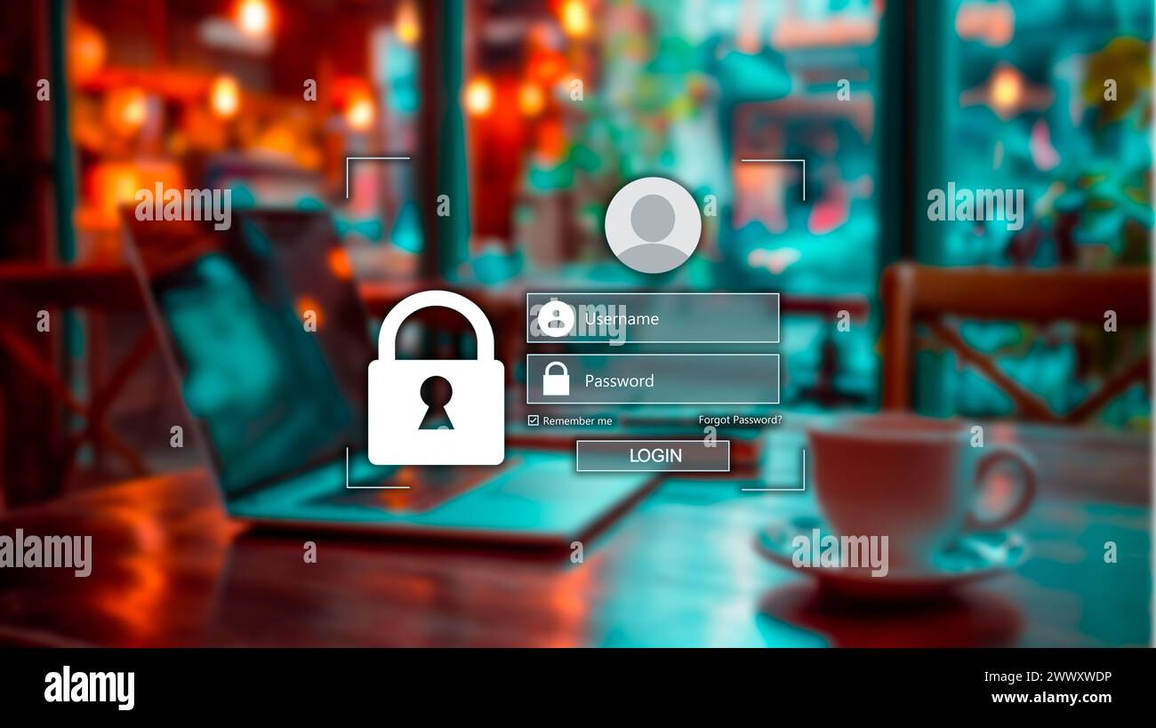 user and password concept for technology security system. protection of ...