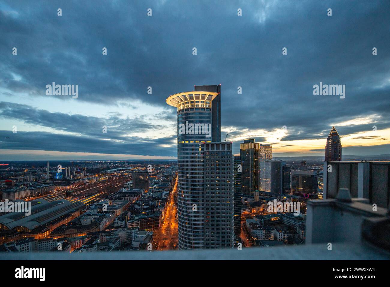 View of the skyline from a tower block in the evening. Fantastic view ...